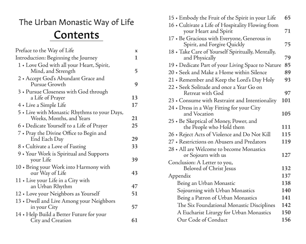 Book: The Urban Monastic Way of Life - Urban Monastic